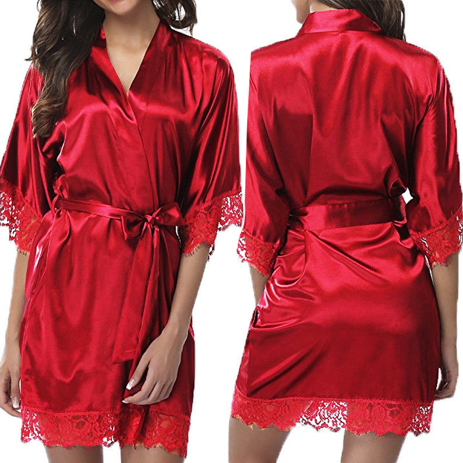 Sleeping Robes Solid Color Stain Lady Sleeping Gown
