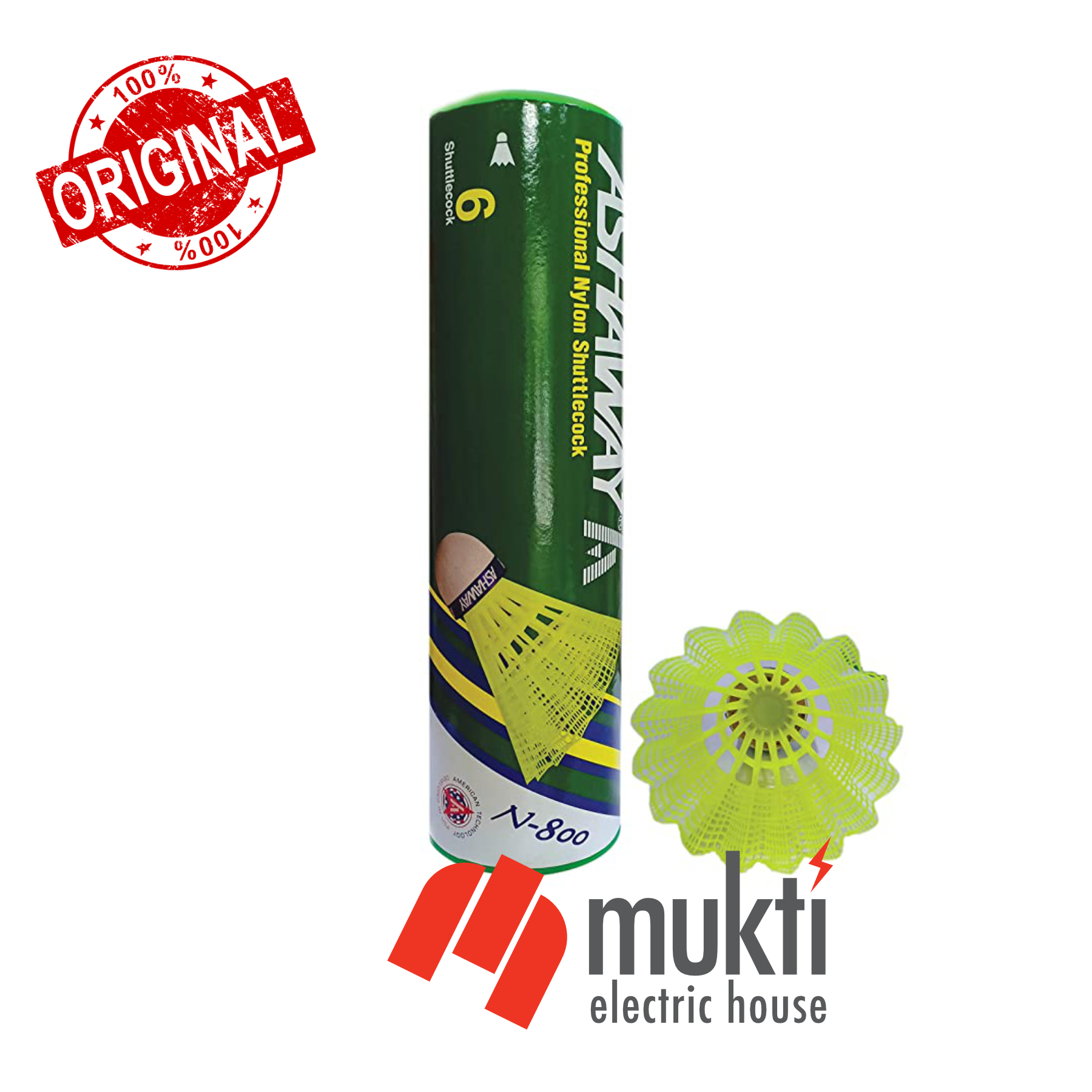 ASHA WAY N-800 Yellow Nylon Badminton Shuttle Cock Synthetic ...