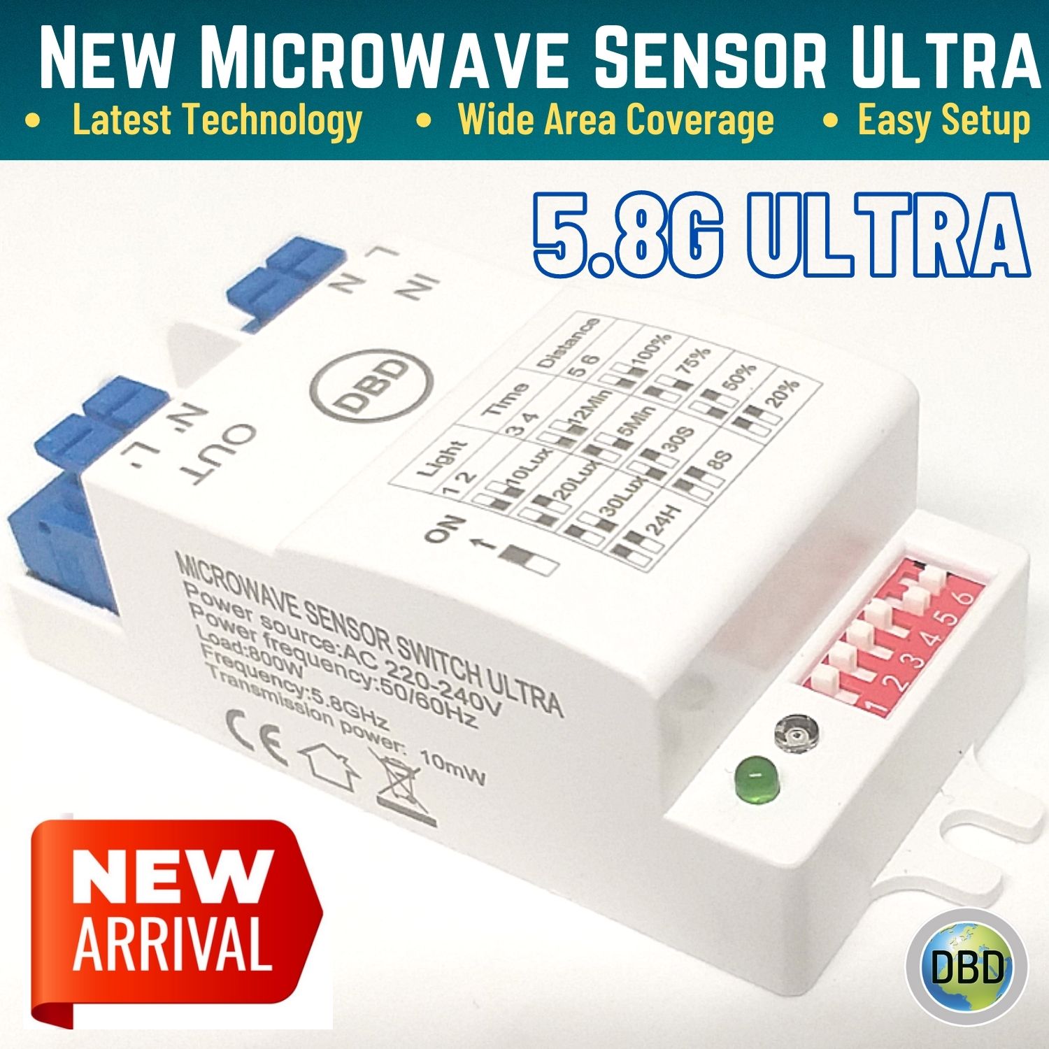 5.8G New Microwave Sensor Ultra মাইক্রোওয়েভ সেন্সর আলট্রা ৫০০ ওয়াট ...