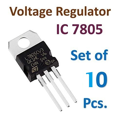 10Pcs Chinese LM7805 L7805CV L7805 7805 5V 1.5A Voltage Regulator IC 3 Pin TO-220 Package Fixed ...