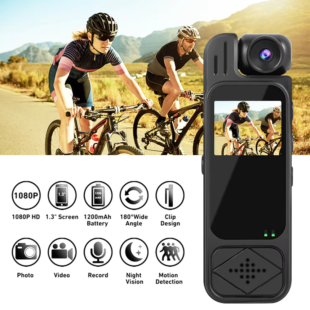 Mini Body Camera 1080P HD Sports Camera Rotatable Night Vision Digital ...