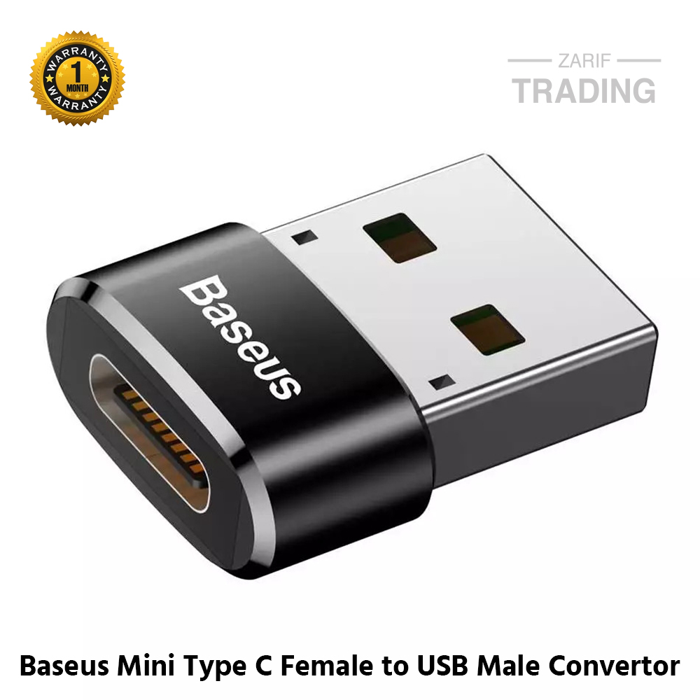 Baseus Mini Type-C Female to USB Male Adapter Converter | Daraz.com.bd