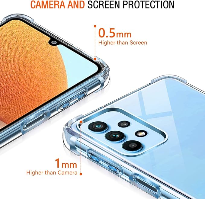 Samsung Galaxy A32 4G Flexible Clear Transparent Soft TPU Back Case ...