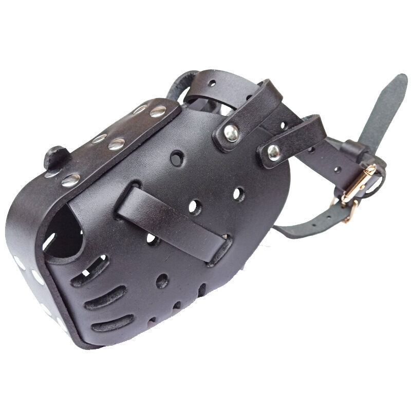 Horse impact cage, mask, genuine cowhide barking and anti cannibalism ...