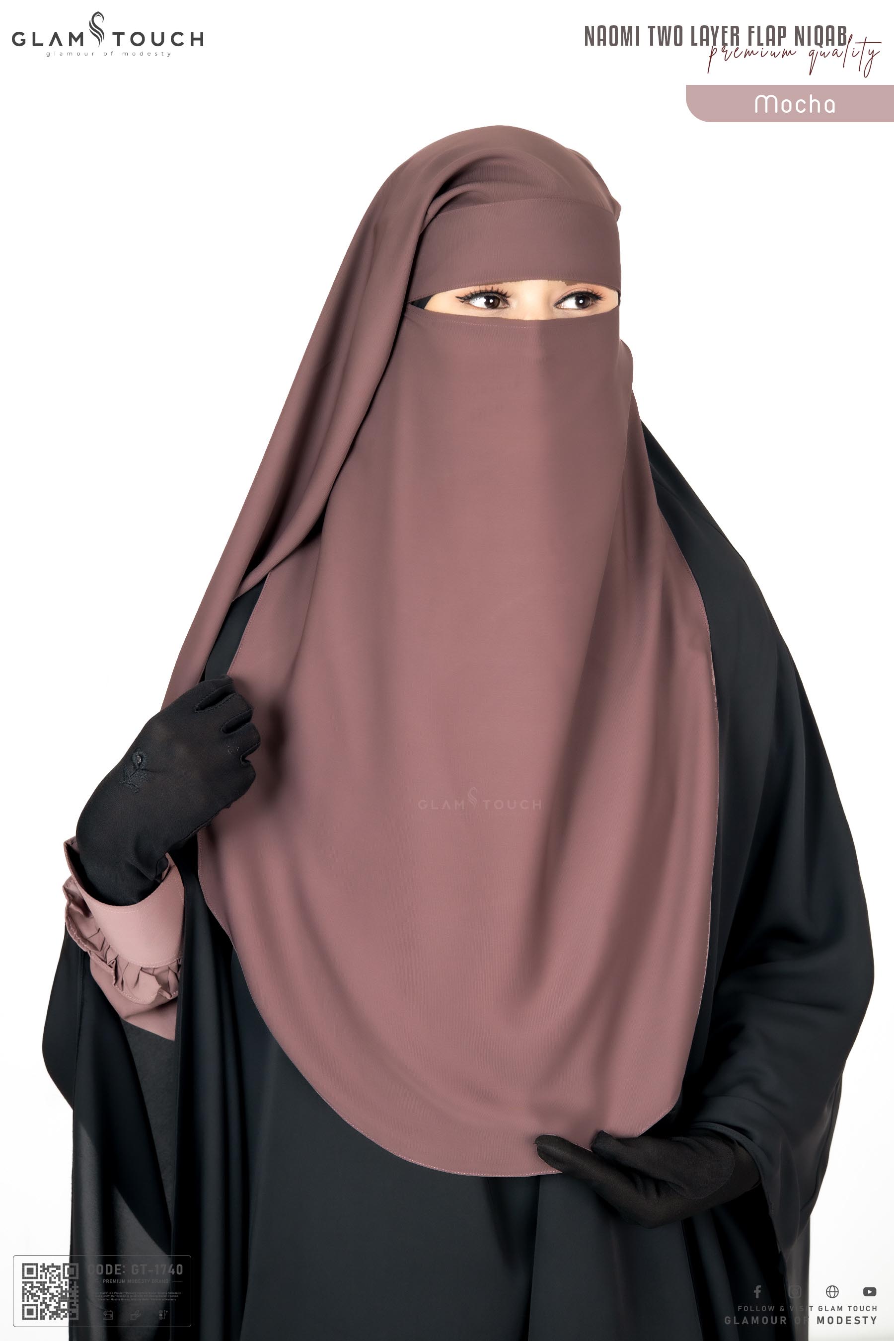 Glam Touch Premium NAOMI TWO LAYER FLAP NIQAB | Daraz.com.bd