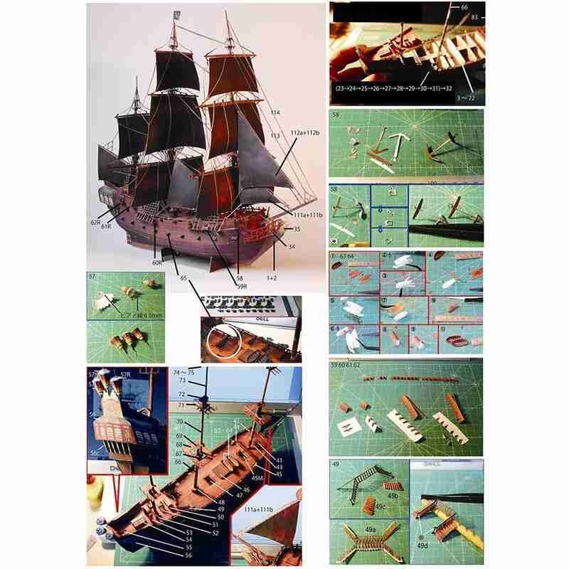 【happy one】1:200 Sailboat Model 45CM DIY Ship Model Kits Classical ...
