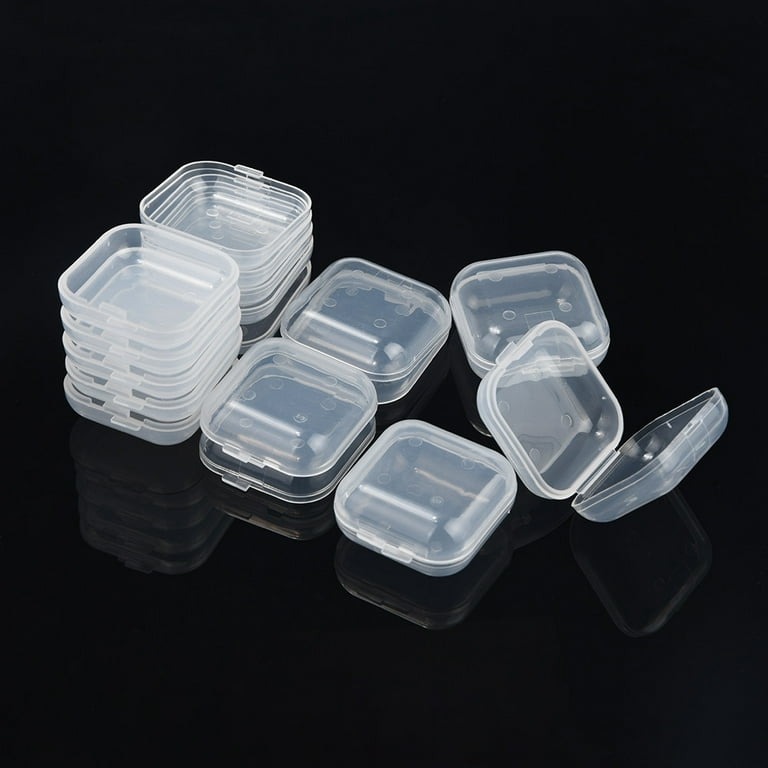 6 PCS Mini Storage Box -Transparent Square Plastic Box- Earrings ...
