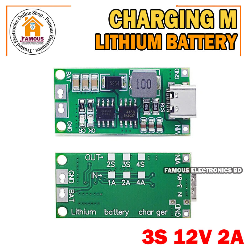 Multi-Cell 3S 2A Type-C To 12.6V Step-Up Boost Lipo- Polymer Li-Ion ...