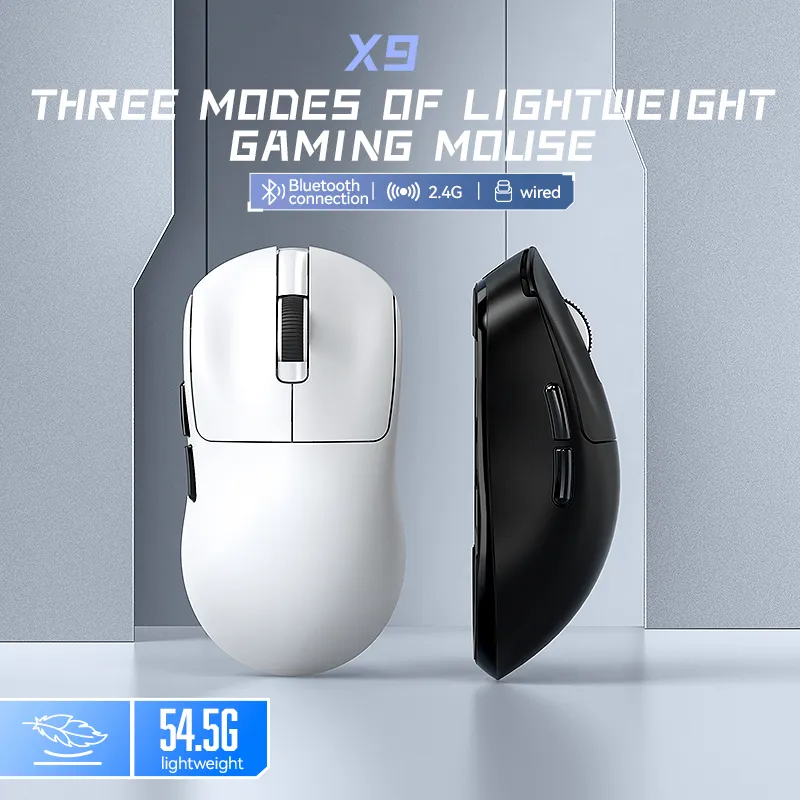 T-WOLF X9 mouse Tri-mode Wireless Mouse Lightweight Pixart 3311 E ...