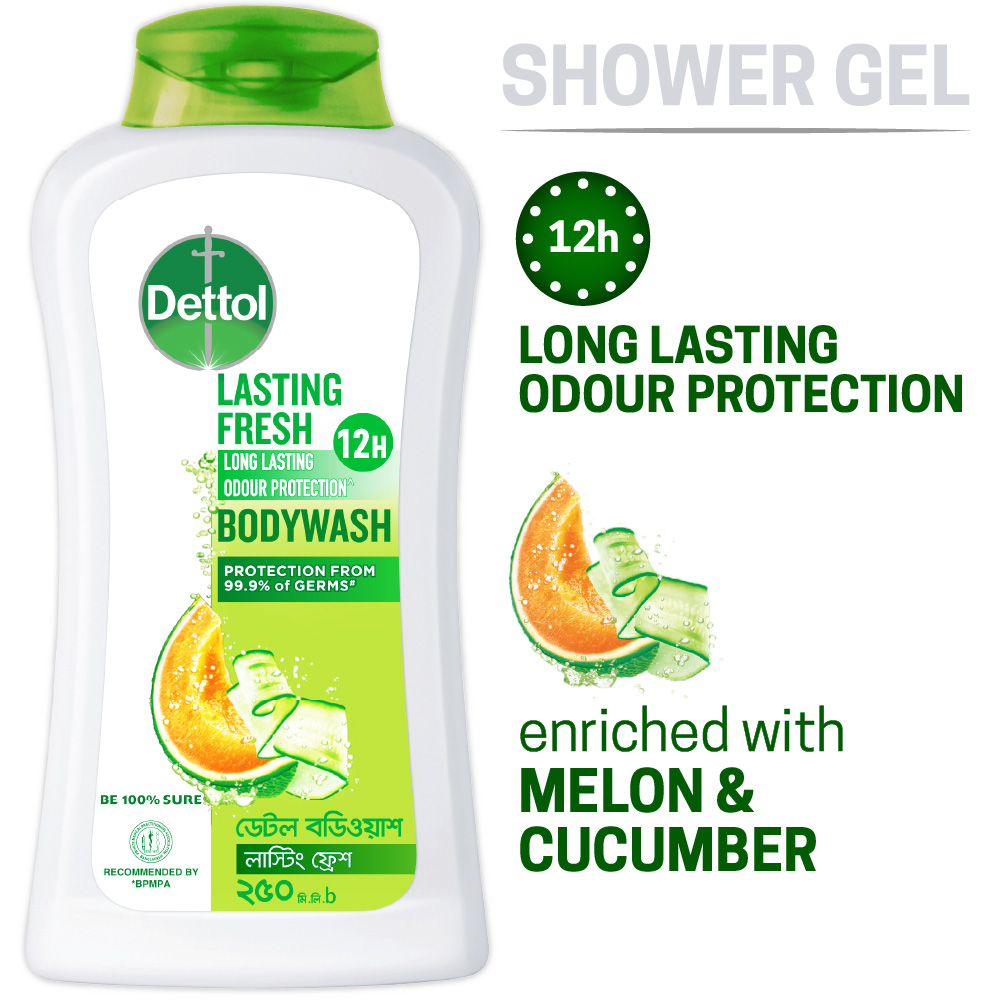 Dettol Lasting Fresh Body Wash with Refreshing Melon & Cucumber ...