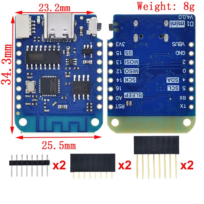 WeMos D1 Mini Pro V3.0 NodeMcu 4MB/16MB bytes Lua Internet of Things ...