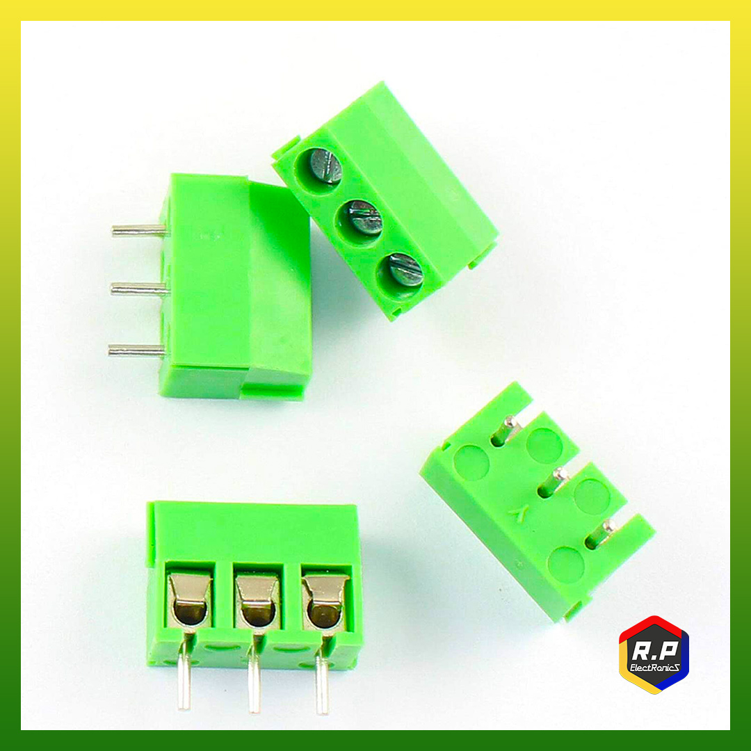 [4PS]- 3 Pin PBT PCB Mount Screw Terminal Block Connectors Green | Daraz.com.bd