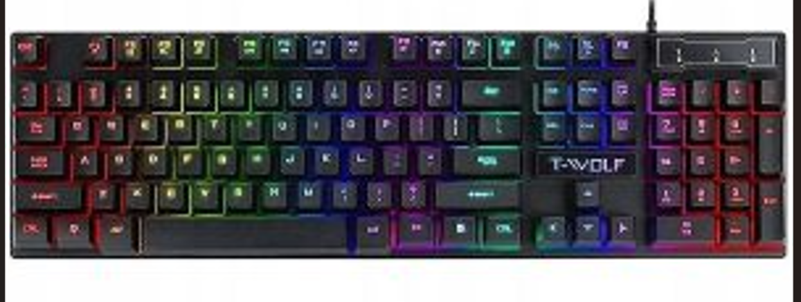 T-WOLF T20 Wired RGB Gaming Keyboard – Backlit Mechanical-Feel Keyboard ...