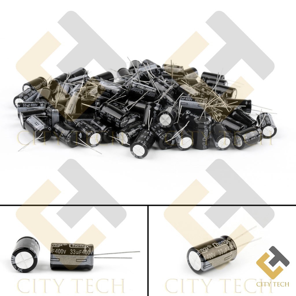 2Pcs- 33uF 400V Electrolytic Capacitor 33uF 400V Radial Polarized ...