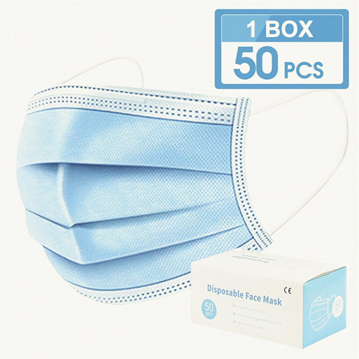 3 Ply Disposable Surgical Face Mask - 50Pc | Daraz.com.bd