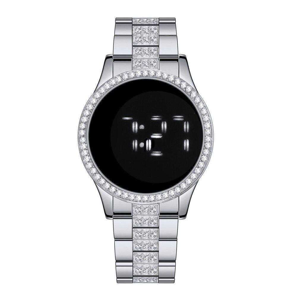 LooKeo Mall Fashion Casual Women Touch Screen LED Digital Watch Steel ...