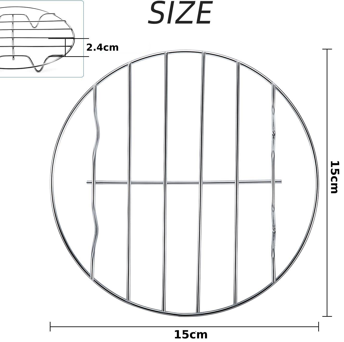 6/7/8 Inch Circular Wire Rack Cooling Rack Egg Steam Rack Stainless ...