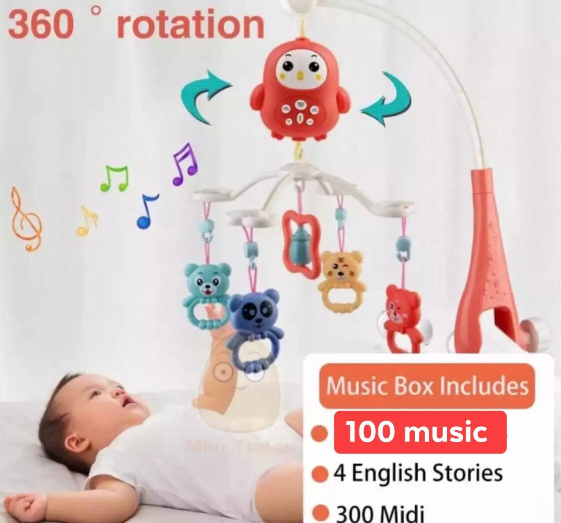 Musical Baby Crib Rattles Music Educational Toys Bed Bell Carousel For ...