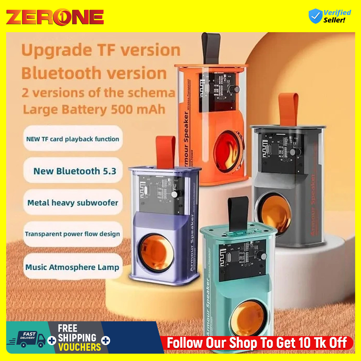 Mini Portable Transparent Bluetooth Speaker A36 Excellent Sound Quality ...