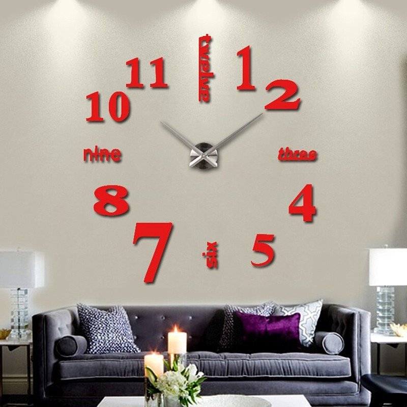 3D Mirror Acrylic Wall Luxurious Clock | Daraz.com.bd