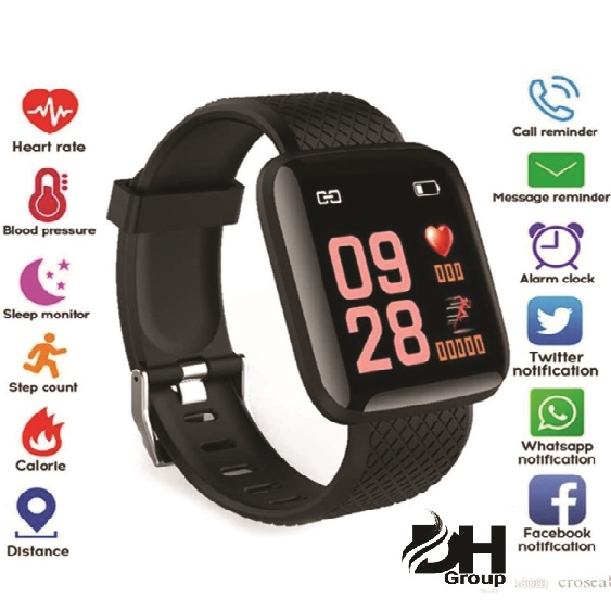 116 Plus Smart Watch Bracelets Fitness Tracker Heart Rate Step Counter ...