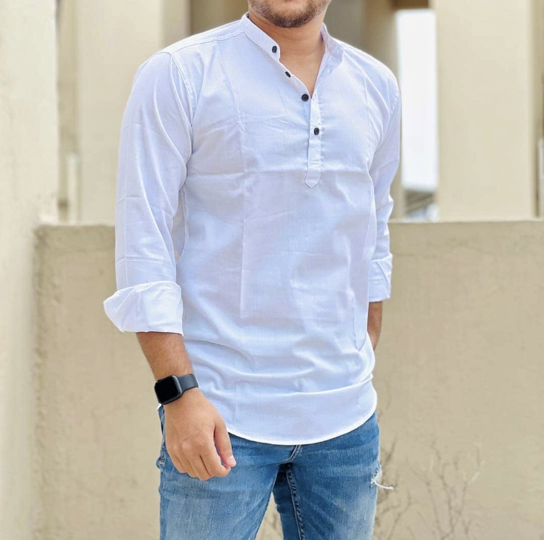 Trendy White Colour Cotton Formal Style Katua for Men | Daraz.com.bd