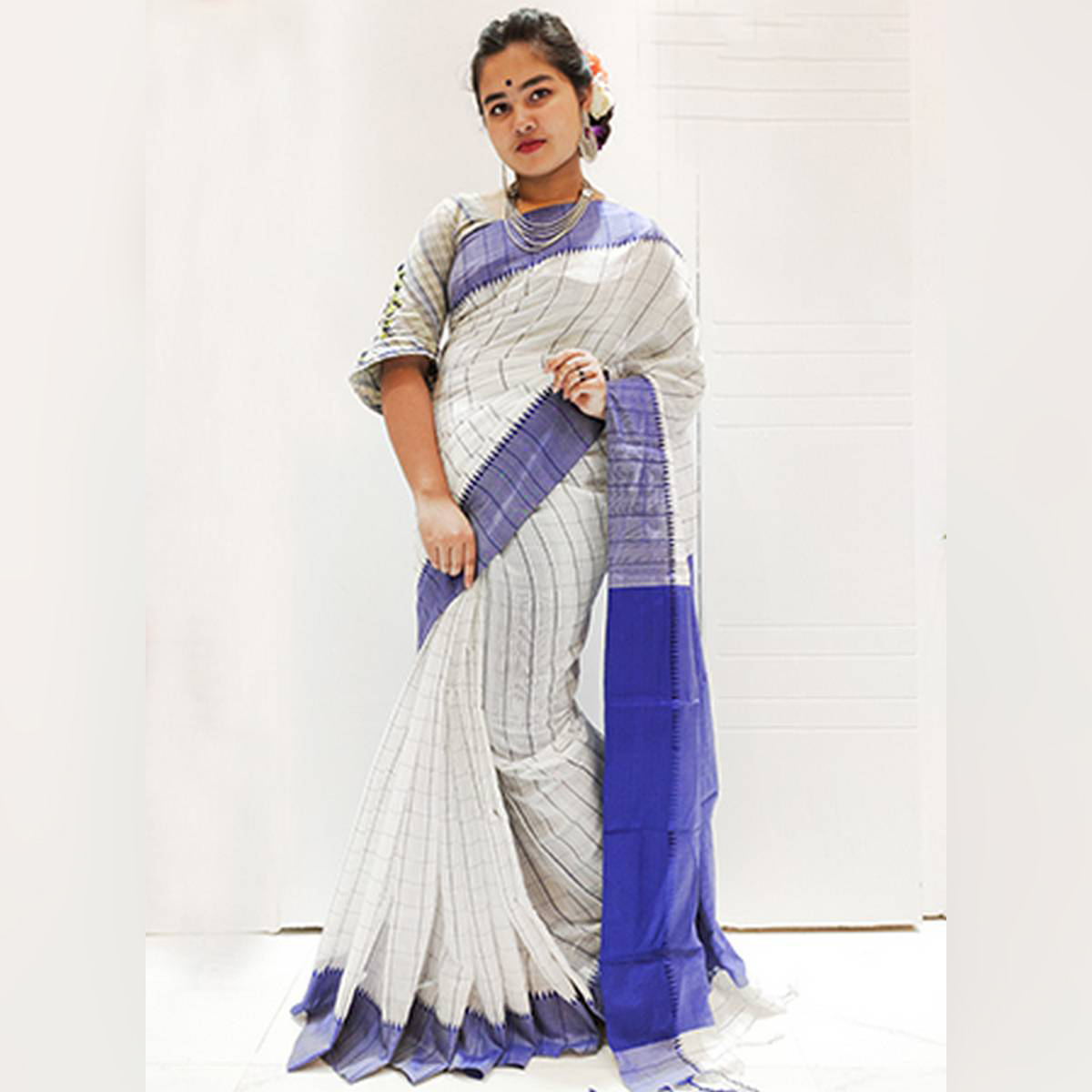 Tangail Tat Multicolour Half Silk Saree With Running Blouse Piece ...