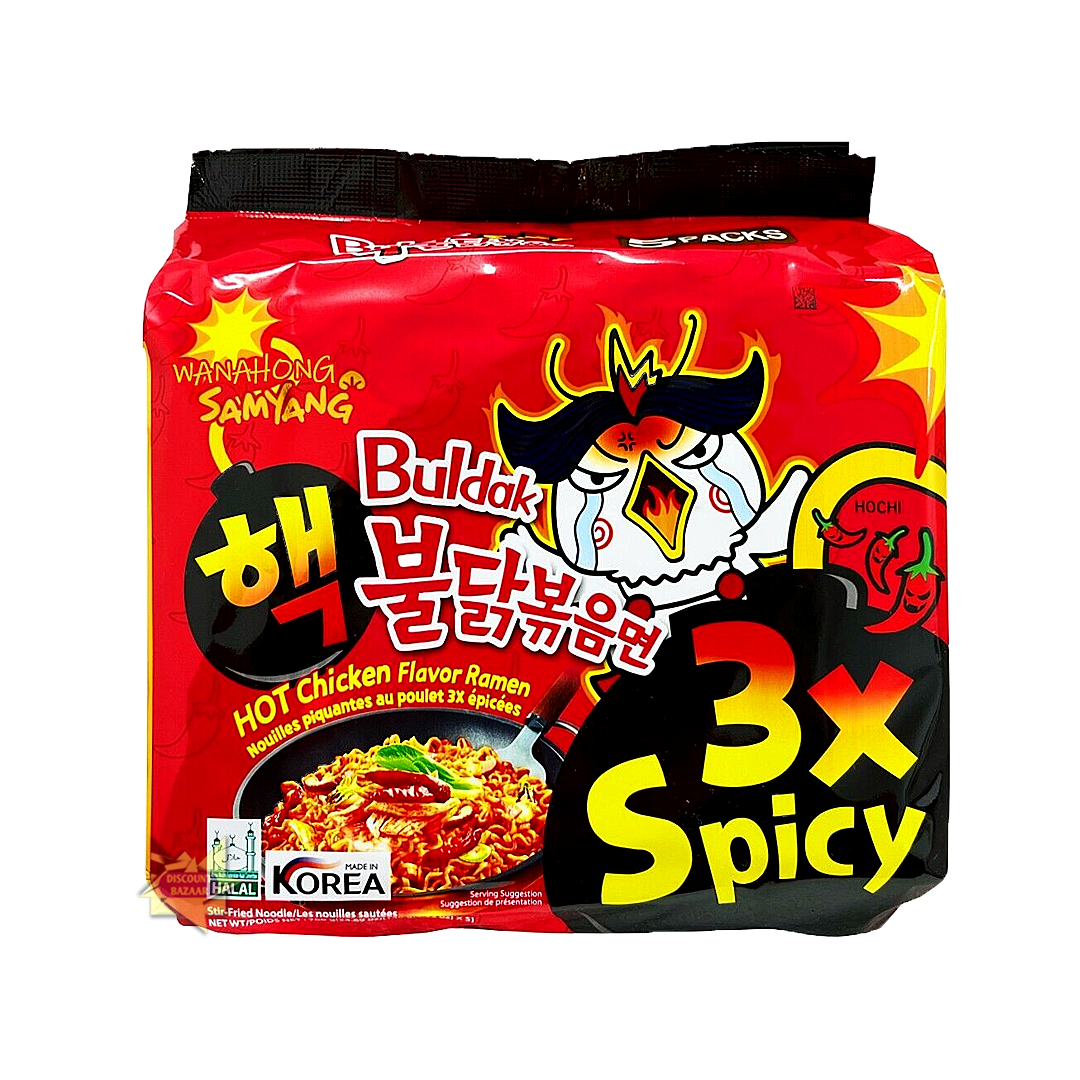 Korean 3x Spicy HOT Chicken Flavor 5 in 1 Pack 700gm | Daraz.com.bd