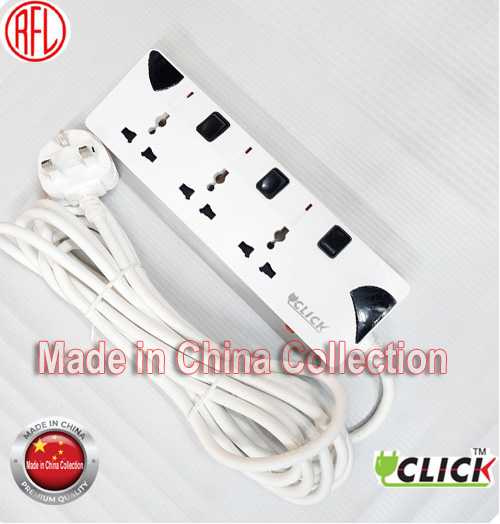 Multi Extension Click 3 pin 3 port 16 feet Cable | Daraz.com.bd