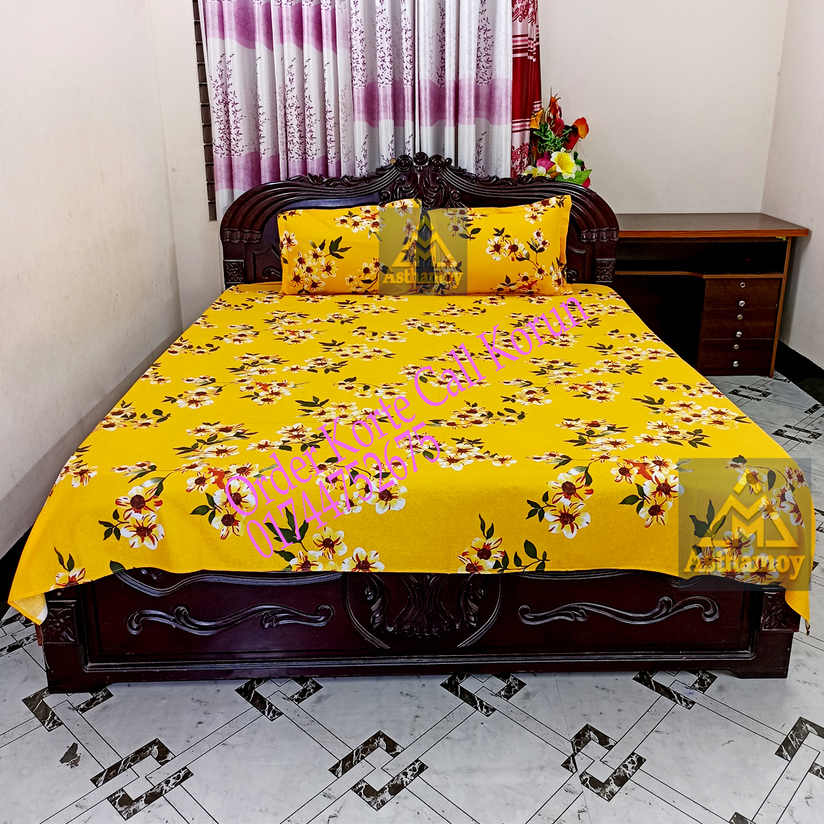 Bed Sheet 100 Cotton King Size Bed Sheet Set With Two Pillow Covers