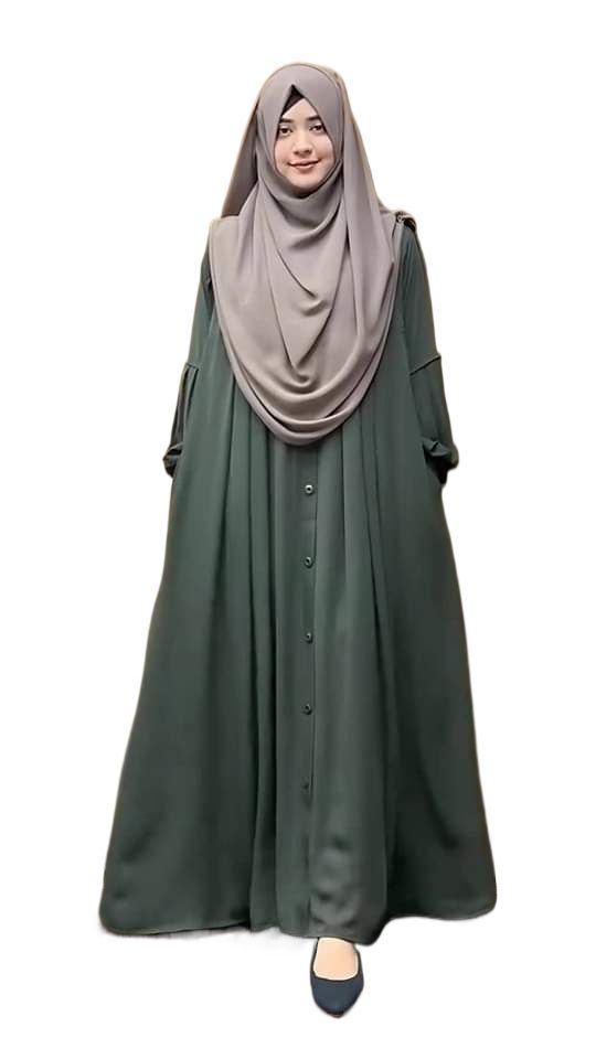 Aanzar Button Borka-Dubai Cherry Fabric- Premium Quality- Without Hijab ...