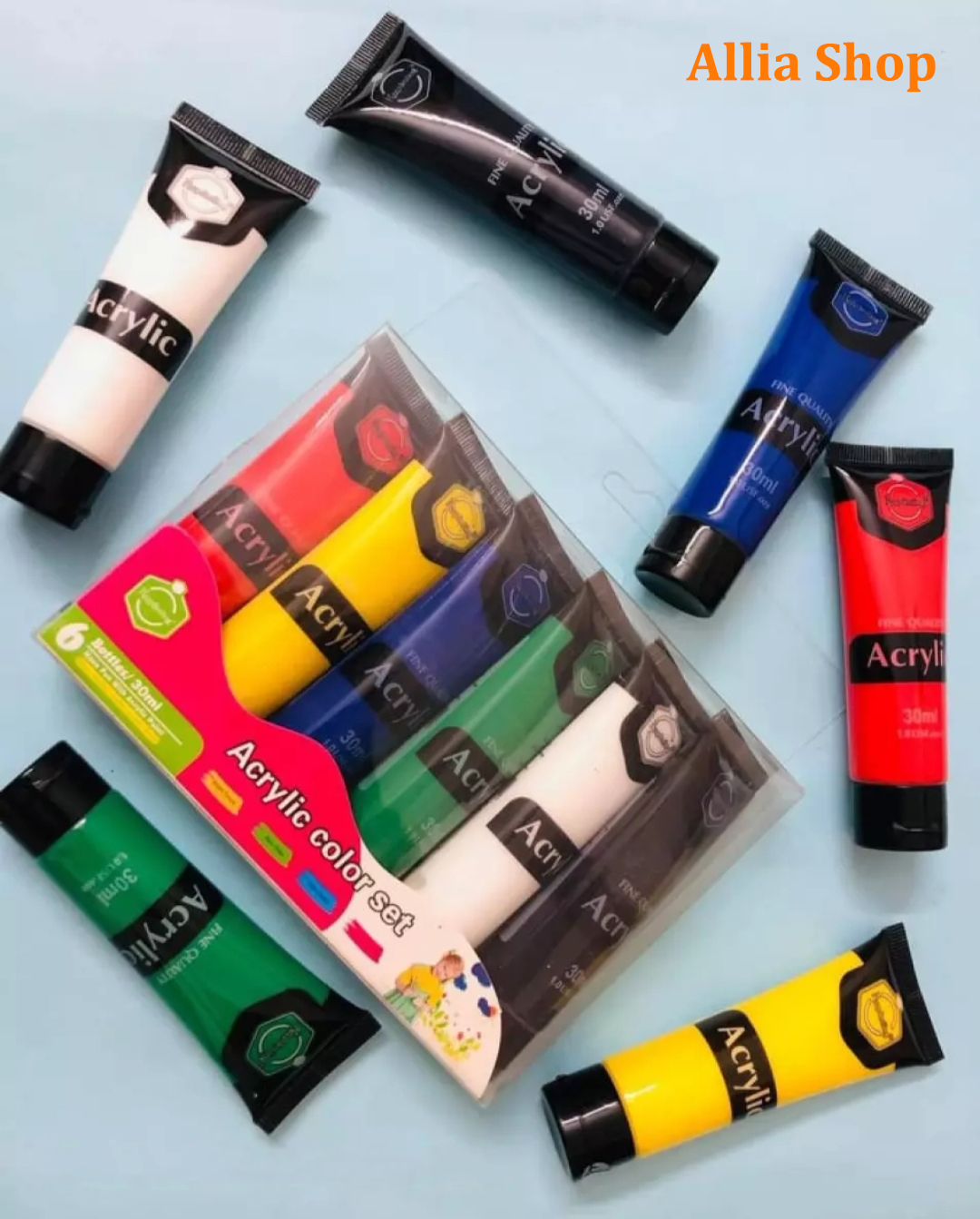 Keep Smiling Acrylic Paint Set (30ML)-6 Colors | Daraz.com.bd