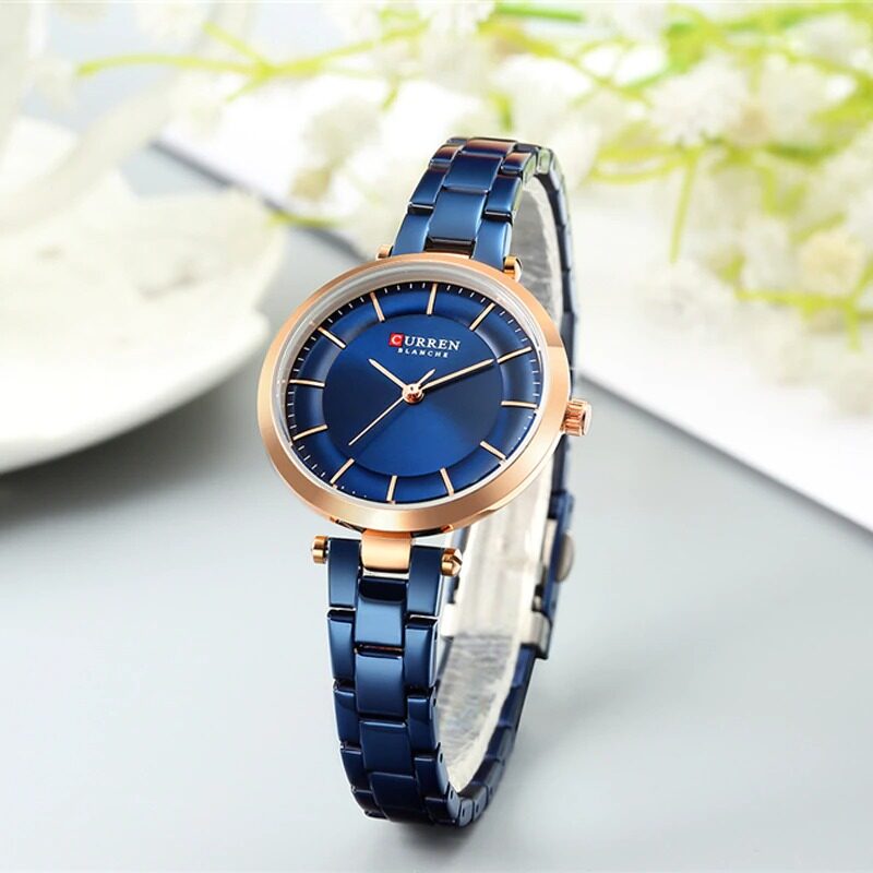 Curren 9051 Wrist Watch Fashion Watch Women Stainless Steel Watch-Blue