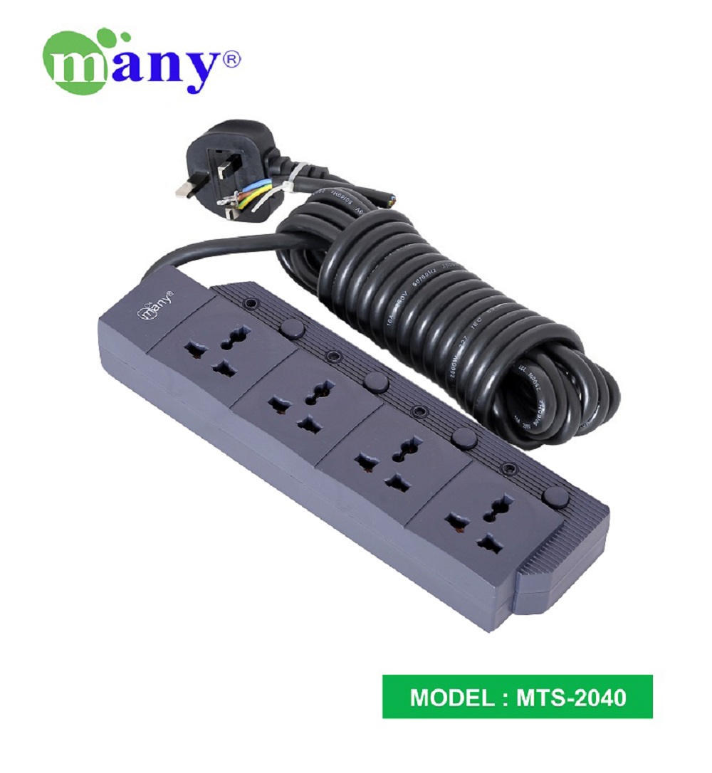 মাল্টিপ্লাগ অনেক ভারী কাজের 4 আউটপুট Model-MTS-2040-3 Pin Plug / 3 ...