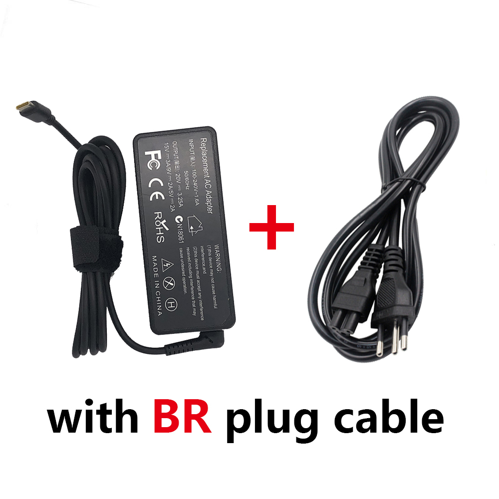 20V 3.25A 65W USB Type C Power Adapter Charger for Lenovo Thinkpad X1 ...