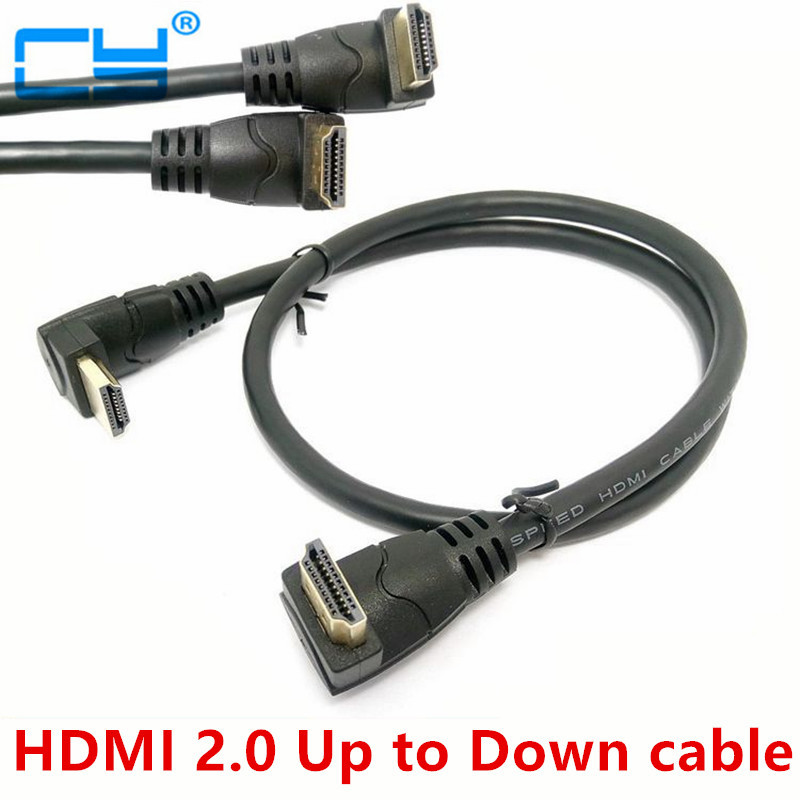 Hdmi 2.0 4k 3d Dual 90 Degree Up Angled Hdmi Male To Down Angled Hdmi ...
