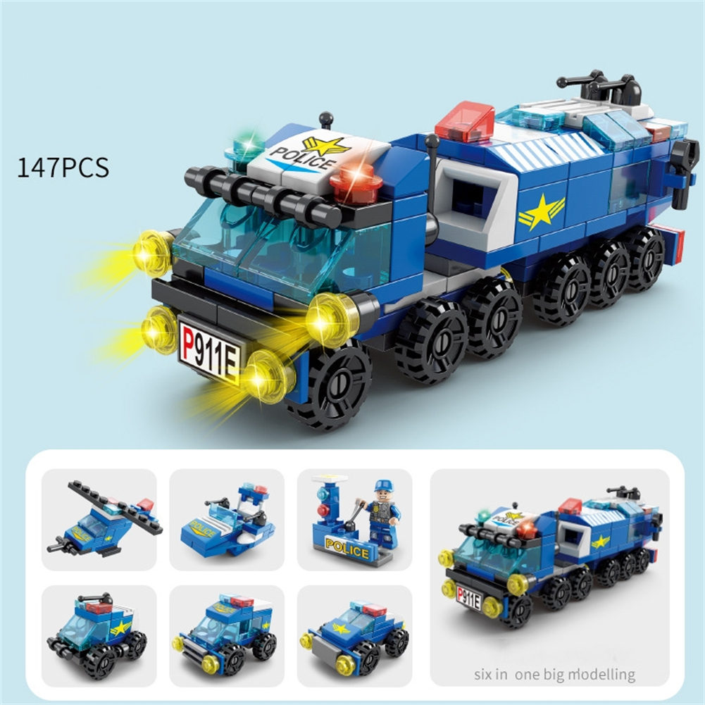 6 In 1 Deformation Building Block Toys Engineering Vehicle Small ...