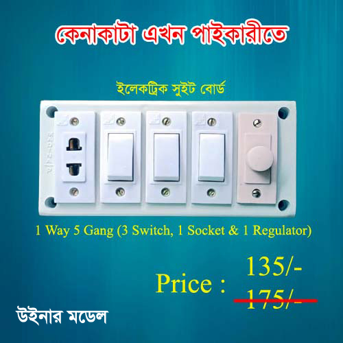 Electric Switch Board with socket & Regulator (Changeable) | Daraz.com.bd
