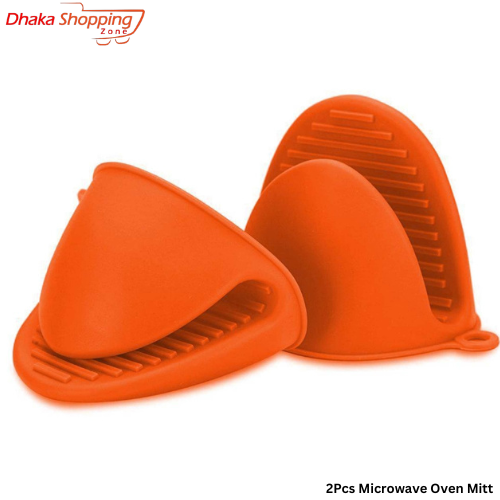 2Pcs Microwave Oven Mitt Heat Resistant Gloves Clips Silicone Anti-slip ...