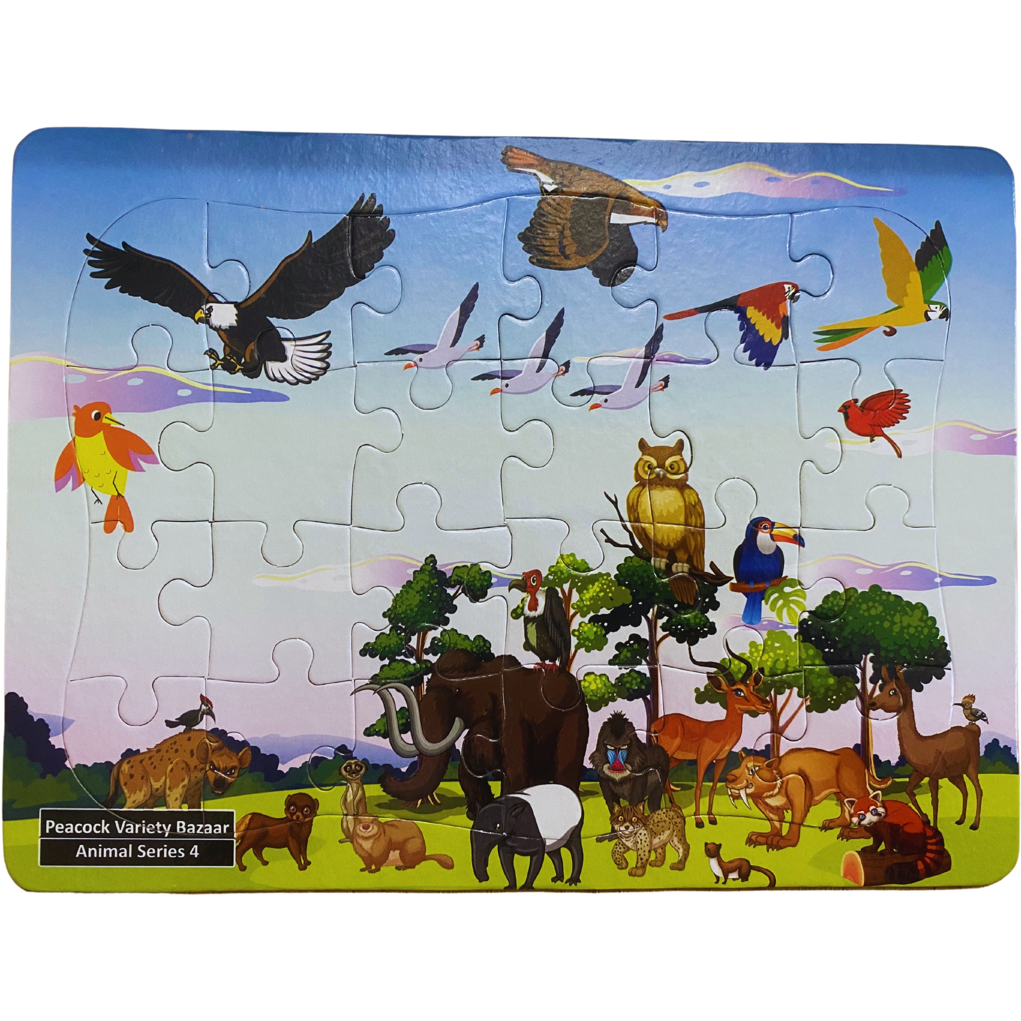24 Piece Kids Jigsaw Puzzle Animal Set 8 x 10.8 Inch - Puzzle Toy For ...