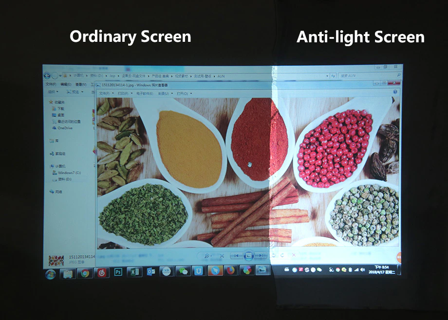 AUN 16:9 Anti-light Reflective Fabric 60/100/120 inch Screen for Home ...
