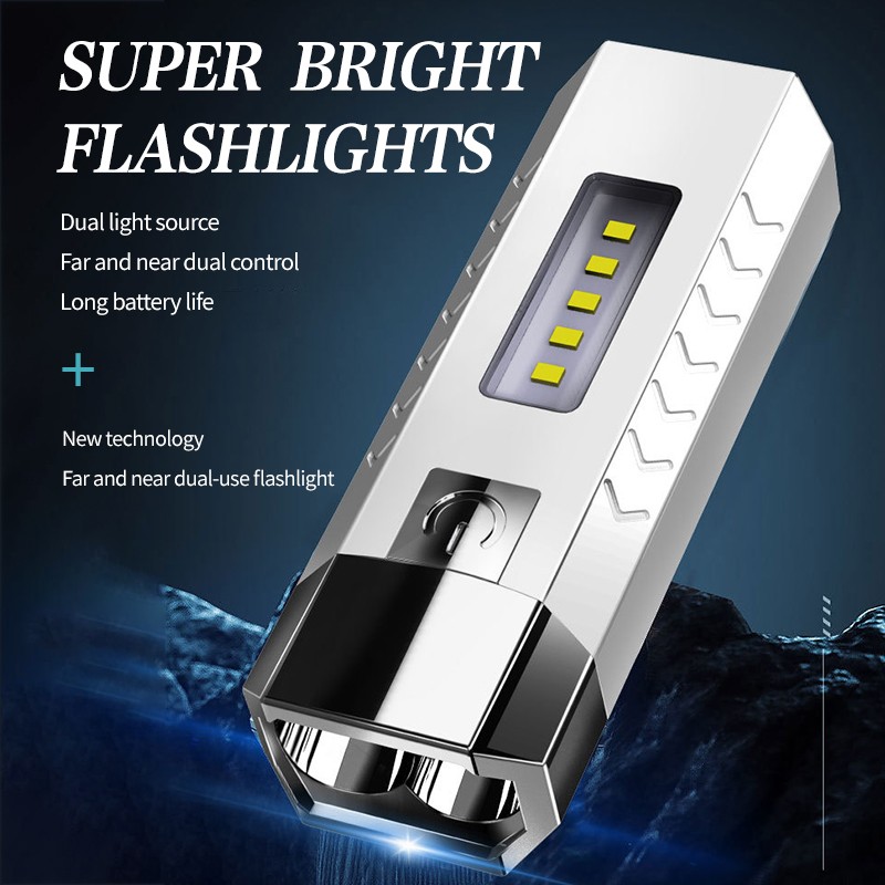 Rechargeable MINI Flash Light (2 LED + 5 COB) Side Lights Powerful ...