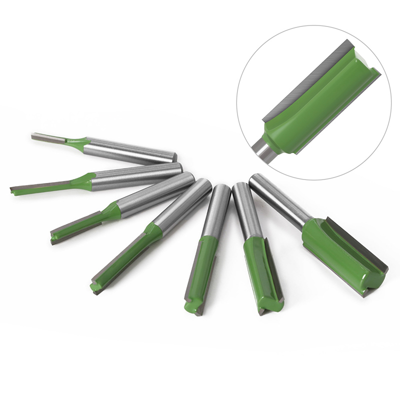 7Pcs 6mm Shank Straight Bit Single Double Flute Router Bit Wood Milling ...