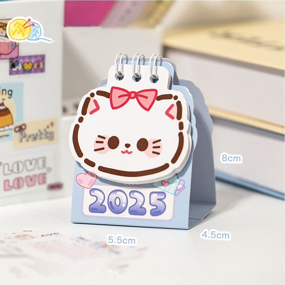Portable 2025 Mini Desk Calendar Coil Planner Daily Organization ...