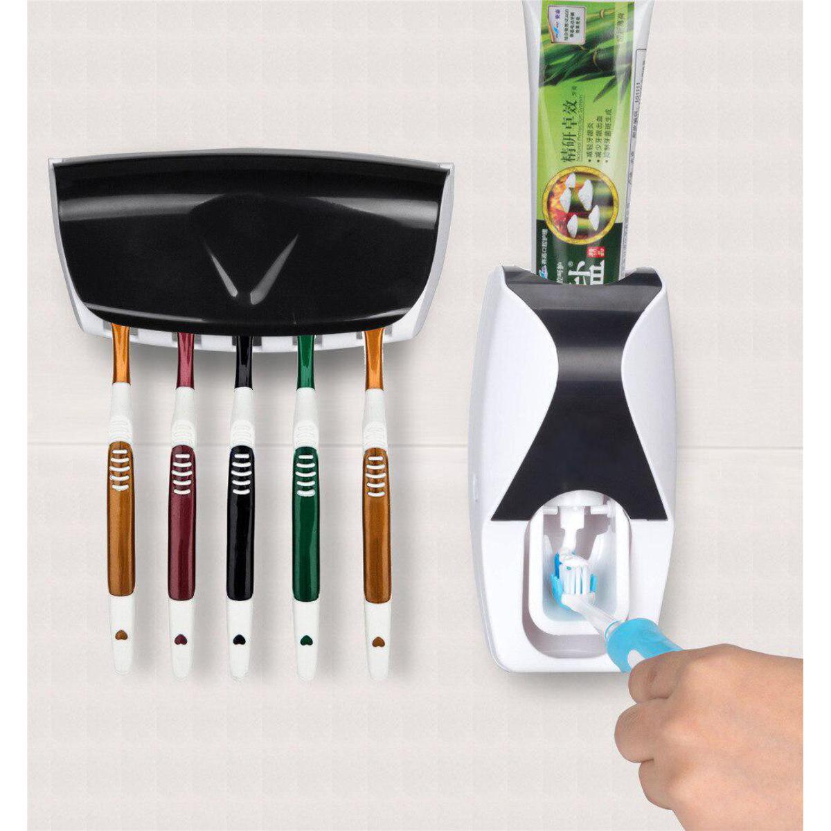 Toothpaste Dispenser Plus Toothbrush Holder Stand Tooth paste Dispenser ...