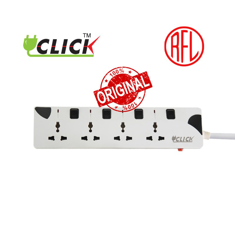Multiplug Click Safe Multi Plug 3 Pin multiplug Socket 4 Port, 5 Meter ...