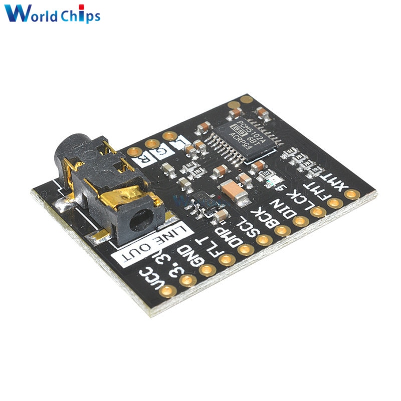 PCM5102A DAC Sound Card Board pHAT 3.5mm Stereo Jack 24 Bits Digital ...