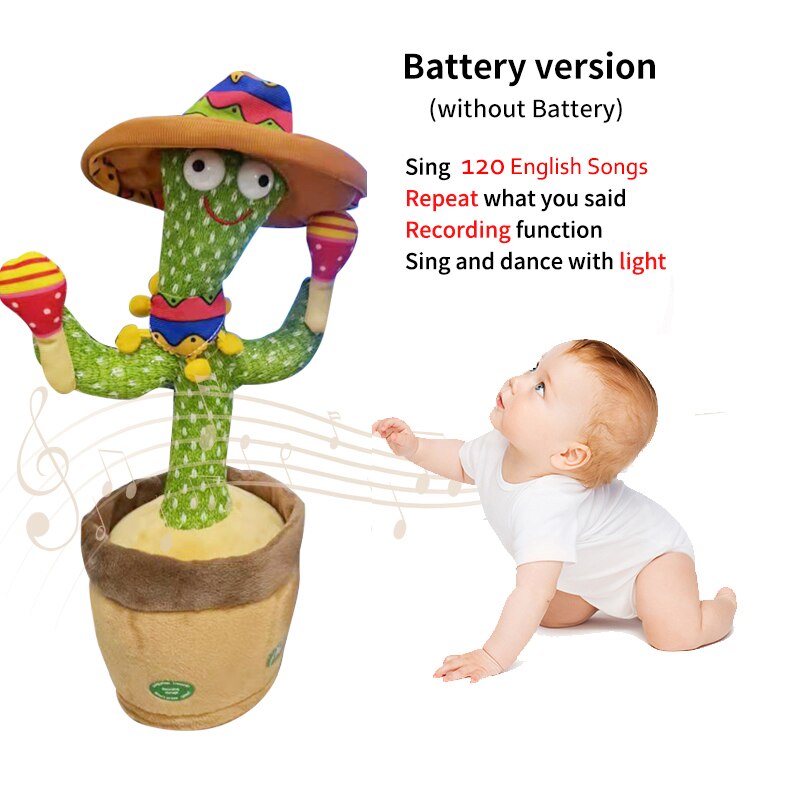 Kawaii Dancing Cactus and Speaker Plush Toy Talking Dancer Cactus Toy ...