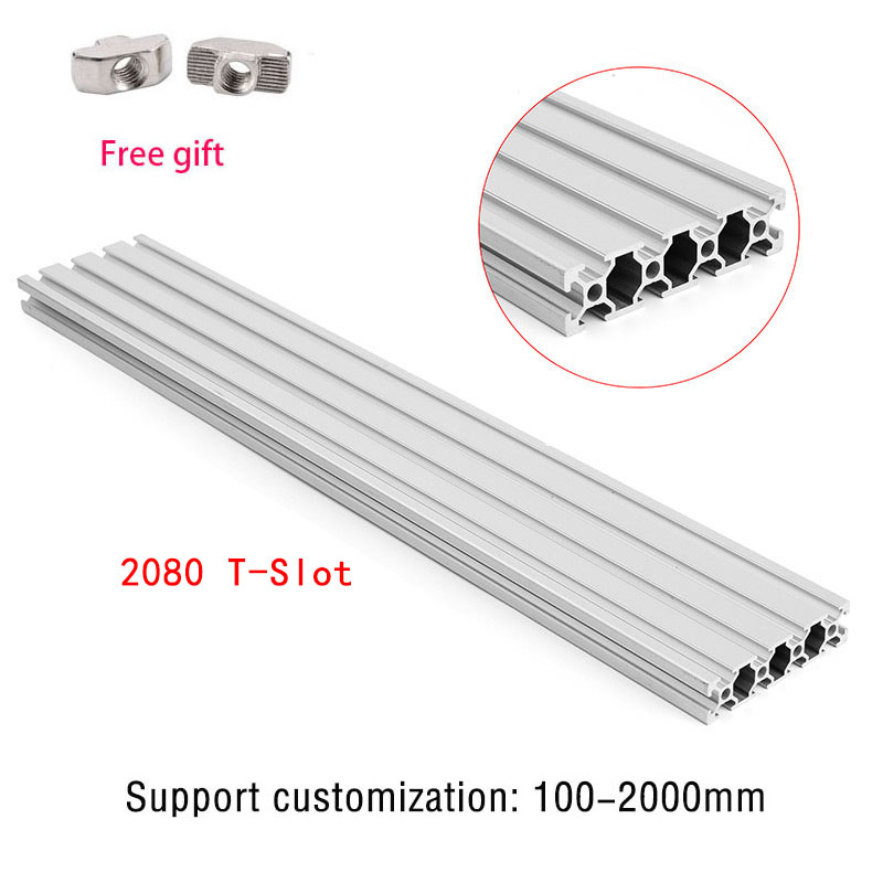 2pcs 2080 Aluminum Profile T-Slot European Standard Anodized Extrusion ...