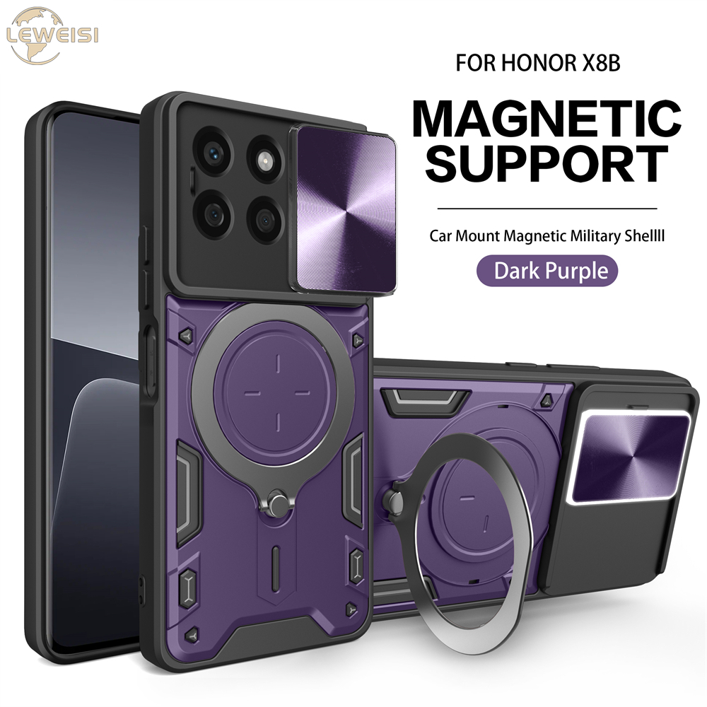 Leweisi Sliding Camera Cover Protection Kickstand Case for Honor X8b ...